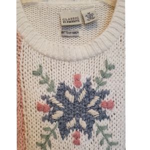 Classic Elements | Sweaters | Vintage Handknitted Pastel Patchwork ...